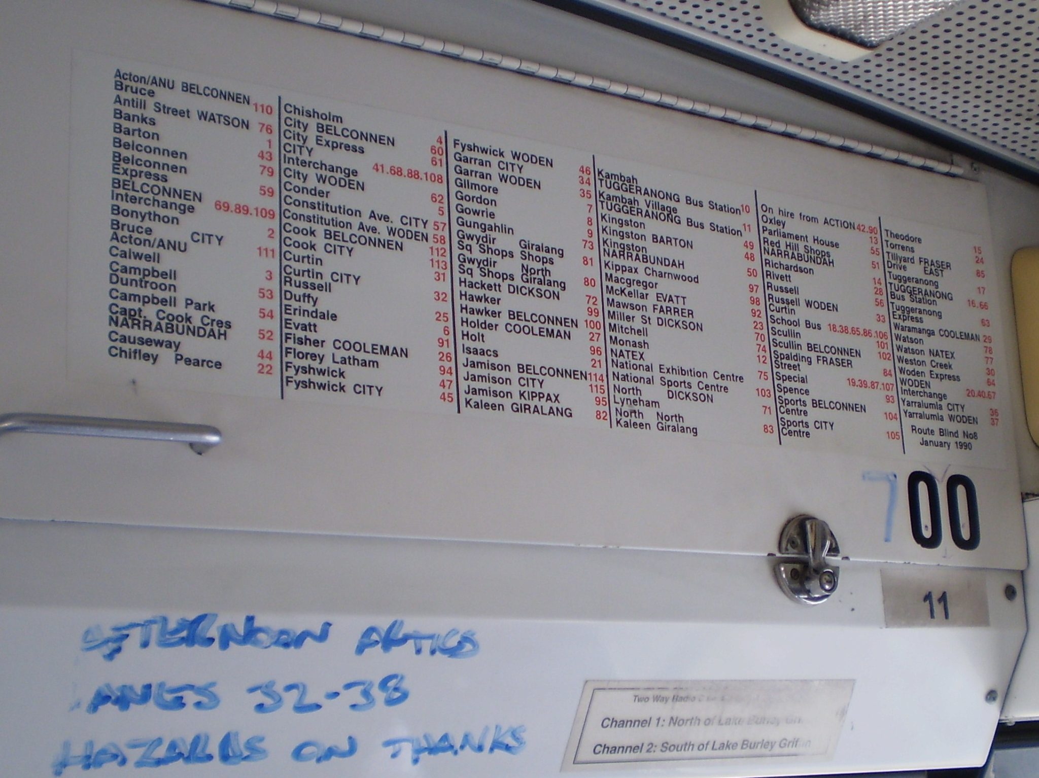 Destination Rolls – ACT Bus